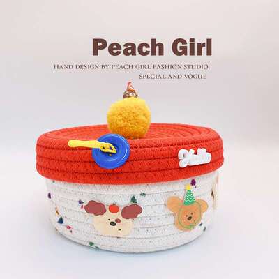 Peach Girl红色氛围圣诞节家居桌面卧室收纳桶整理收纳筐HD10164