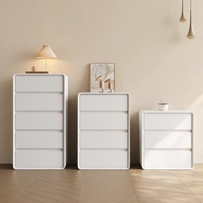 意式白色奶油风北欧韩五斗柜床头柜卧室储物柜三四五六斗柜带锁柜