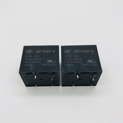HF105F-5-220A-1HS 220VAC常开4脚30A240VAC宏发小型大功率继电器