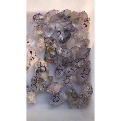 Herkimer Diamond赫尔基蒙水晶 闪灵钻天然白水晶原石双尖大块