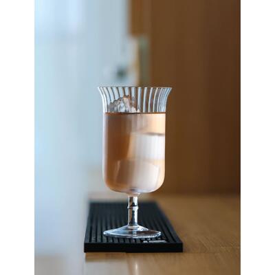 INF06 CRISON酒吧传奇调酒鸡尾酒杯条纹长饮水晶玻璃牛奶水杯家用