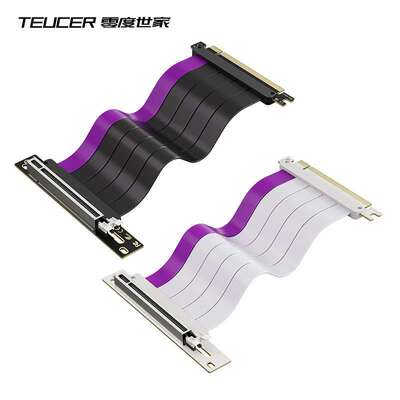 TEUCER 显卡延长线PCIE4.0转接线X16转16x台式电脑横竖装转向线
