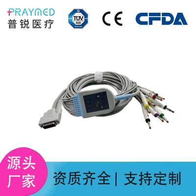 适用凯沃尔Carewell用于1101/1103/1103B一体10导心电图机导联线