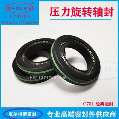 C751压力旋转轴油封/油压马达四氟油封/宝尔特斯旋转泛塞封C751 7