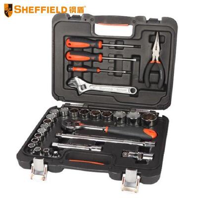 钢盾S010028 28件套综合性套筒棘轮扳手套装通用维修工具组套