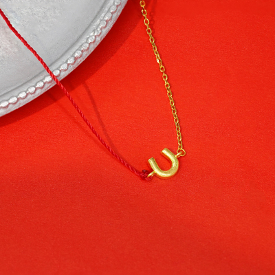 通体18k金小众半绳半链马蹄手链【QL07515】