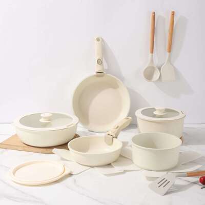 可拆卸手柄锅具套装不粘锅平底锅煎锅花岗岩套装锅pots铝锅电磁炉