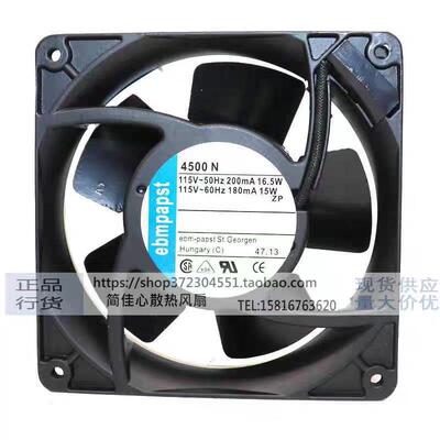 4600N/X/Z 4606N/X/Z 4500N ebm-papst 115V 12038全金属散热风扇