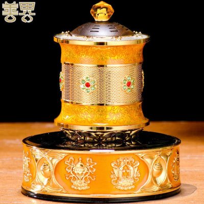 藏工作台2024轮旋转车载饰品桶汽车摆件新款永太阳能动解压简金式