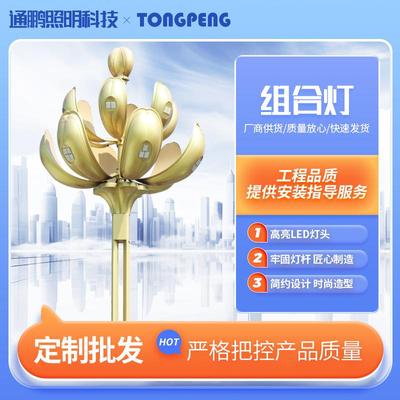 LED中华灯景观玉兰灯6m8m12m多头道路照明灯市政工程广场异型灯