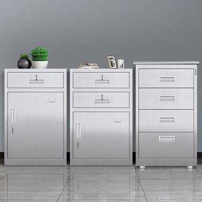 304锈钢矮柜室外工具文件带资料储物收纳车YW00151小柜库抽屉锁不