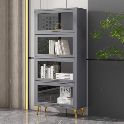 玻璃门书架书落地简约卧学生多层室收纳柜置KSU物架靠墙简易客厅