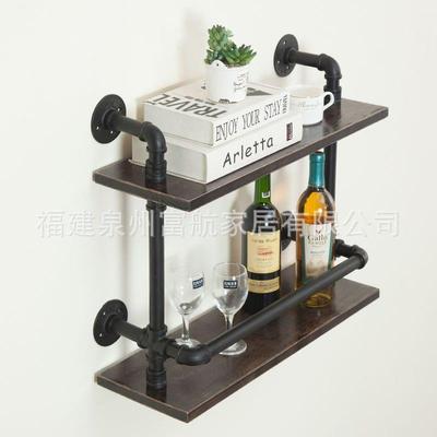 0006壁挂式工业围酒架上墙悬置挂物架收架双风层纳隔板置物架新款