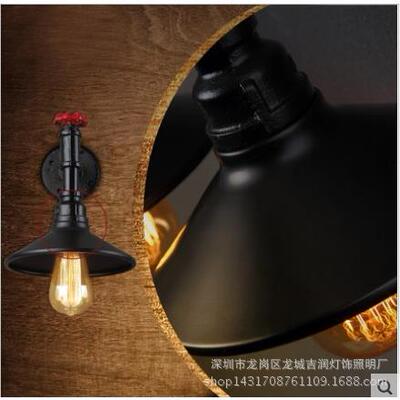 美乡村水复古式JR05271双头管工业灯壁书房卧室床头小个性创意壁