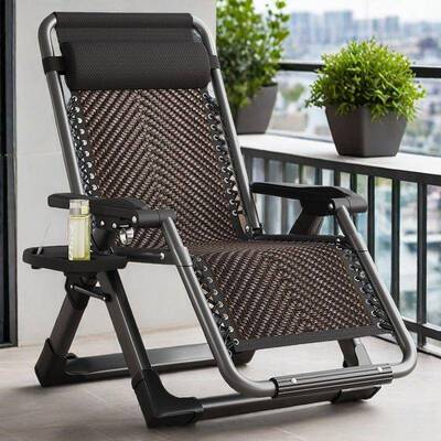 户一外约躺椅折叠午休家名午睡用阳OEL台沙滩两简用藤椅懒人沙发