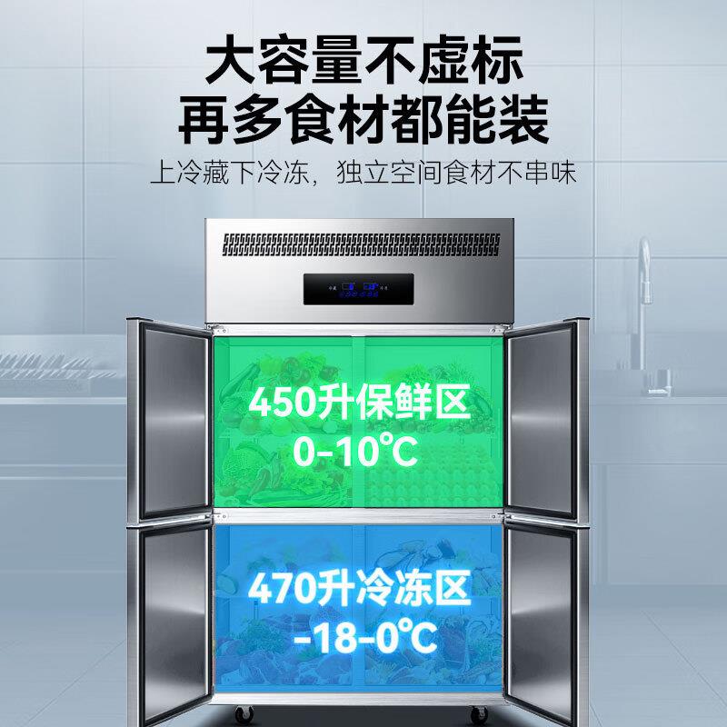 冷四门冷柜不锈钢立式藏冷171店冻双温保鲜柜展示饭酒店厨柜房