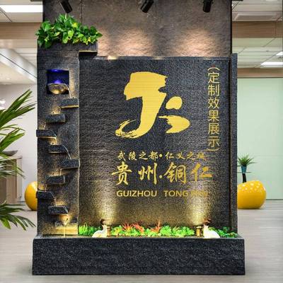 水店幕墙流CFO水件屏风酒别墅欧式喷泉摆公司办公庭室装饰院水景