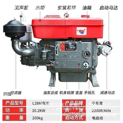 常全州OPS拖柴油机单缸水冷112/15/8马力发动机小型拉机农用电启