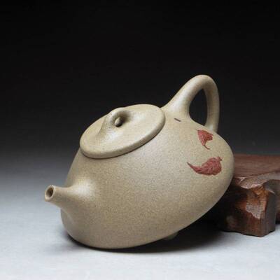 宜兴迷你老段泥紫砂壶子冶石瓢壶纯手工范丽香泥绘小品茶壶 170ml
