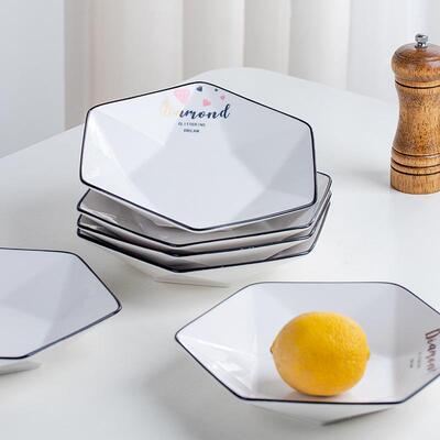 装拼套创意六角盘陶33900盘瓷餐盘家用过年圆桌碗碟时尚菜盘子汤碗餐具