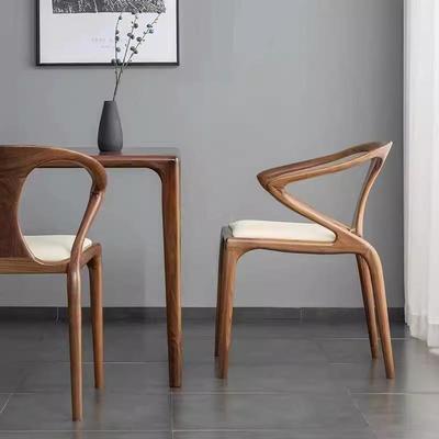 新中实式木餐椅1主谈椅人子剑椅餐厅轻奢圈椅休闲茶椅扶手靠背洽椅