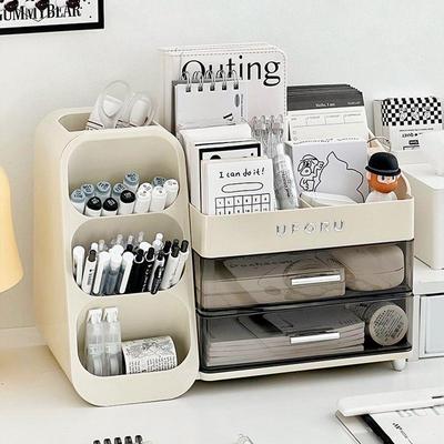 面收纳盒抽式桌学办生公室书屉桌文具大容量620置物架多功能斜插