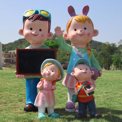 户花外园卡通人物雕塑商场学校幼件儿园读tb-70865书娃娃摆园花草