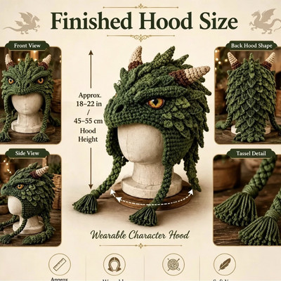 跨境新品Fantasy Hood Hat DIY Crochet Kit奇幻连帽钩针编织套装