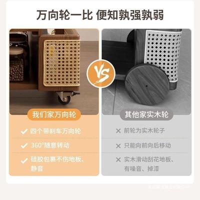 实木可移士边TWK几巴升降茶几家用客车厅沙发边柜子中动古风小推简易