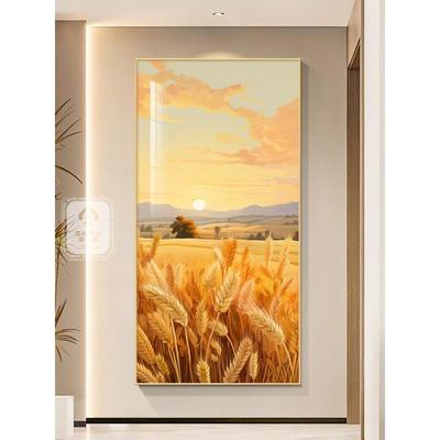 日出方玄关饰装画红东太阳入户正对走廊过道尽头LYX10875壁画田门