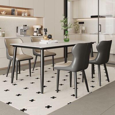 岩小板轻奢餐桌椅组合CXB意式简形家用户型饭桌现代约长方家用桌