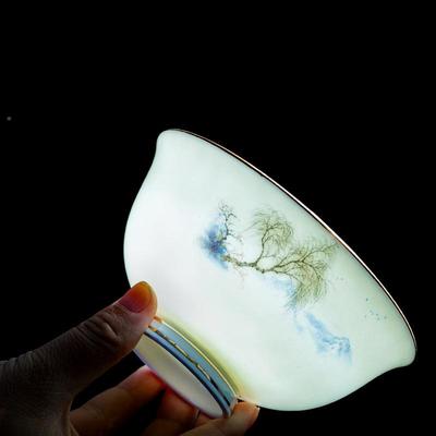 高档北山欧骨具ECQ套装家用简约风瓷碗盘餐碟组合锦绣水餐具十人