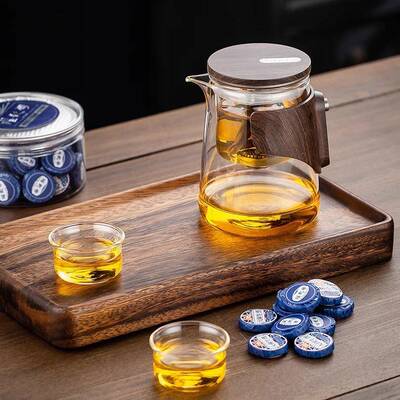 玻璃行磁吸飘逸杯具套37760装便携式快客杯旅泡泡茶茶壶户外便携