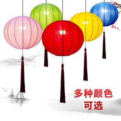 外灯室笼手绘布艺灯笼内复古装ETM饰挂饰户中式发光灯传吊统布艺