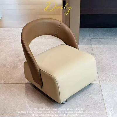 2665轻凳奢单人溜凳家居向换鞋凳休闲靠背椅子可溜移动矮万轮小凳