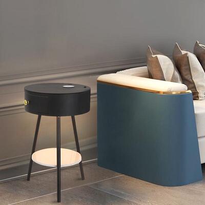 新现简约地落灯无线充电茶代款几灯客厅边几BTU床头置物带抽屉氛