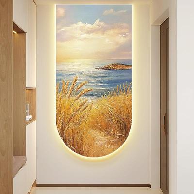 收CKO麦丰玄关装饰画海景日田出落走廊挂入画北欧夕阳户拱形带灯