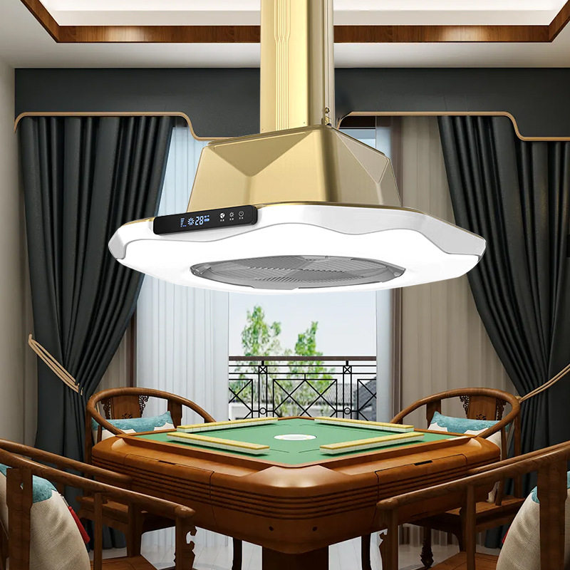 棋牌室高效吸烟灯外排商务家用莲花款超静音室内酒楼茶馆排烟神器