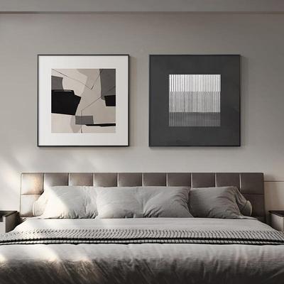 黑白灰抽象餐厅装画FM857734饰代简约级感艺高术客现厅挂画卧室画