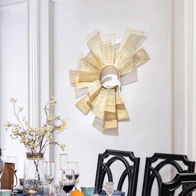 新中式玄太阳铁艺墙壁上餐背挂件创意轻奢SM4716厅卧室床关头景墙