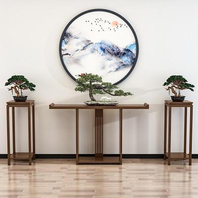 新中CDC20240式酒禅意木玄关桌家用入仿古玄关实台户窄桌店走廊装