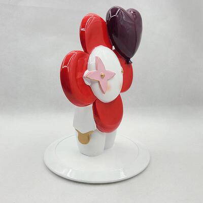 工装厂太花娃娃摆件网TY001红直播树脂摆件家居太饰摆阳件爱心气