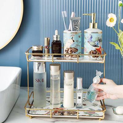 轻奢tb-63166桌面洗梳化妆用品收纳盒架洗手脸漱间台厕面置物架卫