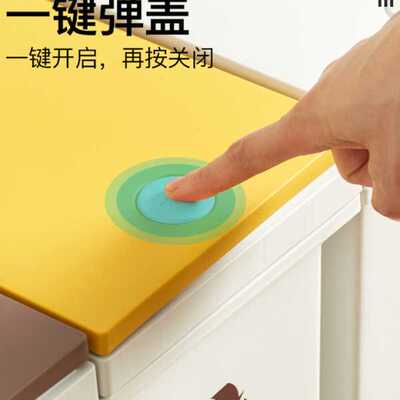 麦隆垃圾分类垃圾桶 家用带盖客厅大号厨房专用干湿分离垃圾桶