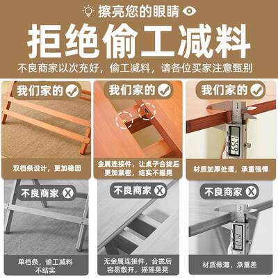 IL可折桌子型吃饭桌便携楠竹实木小方桌简F7576J5T约叠餐桌家用休