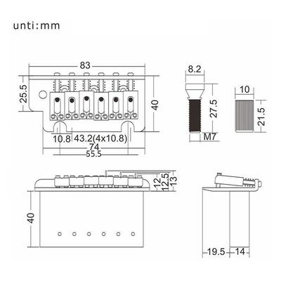 双摇小美电吉专ZIX他颤音琴桥ST两点式悬浮拉弦板芬日芬墨芬业配
