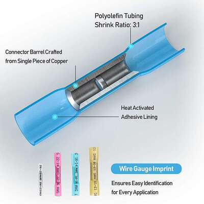 跨境货源 600pcs热缩端子 接线端子中间中接管端子套装