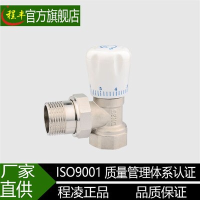 温控阀门暖气片专用全铜4分6分温度控制调节角式角阀家用开关