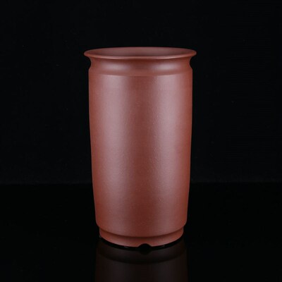 大号高圆筒圆口千筒签筒精品万江全纯清水泥签悬崖蕙兰建兰紫砂盆