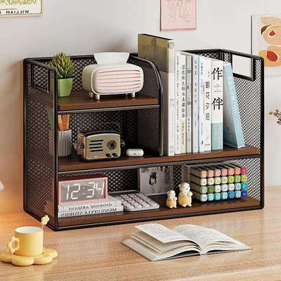 桌面置物架桌上简易书架家用书桌收纳小型储物办公室文件放置架